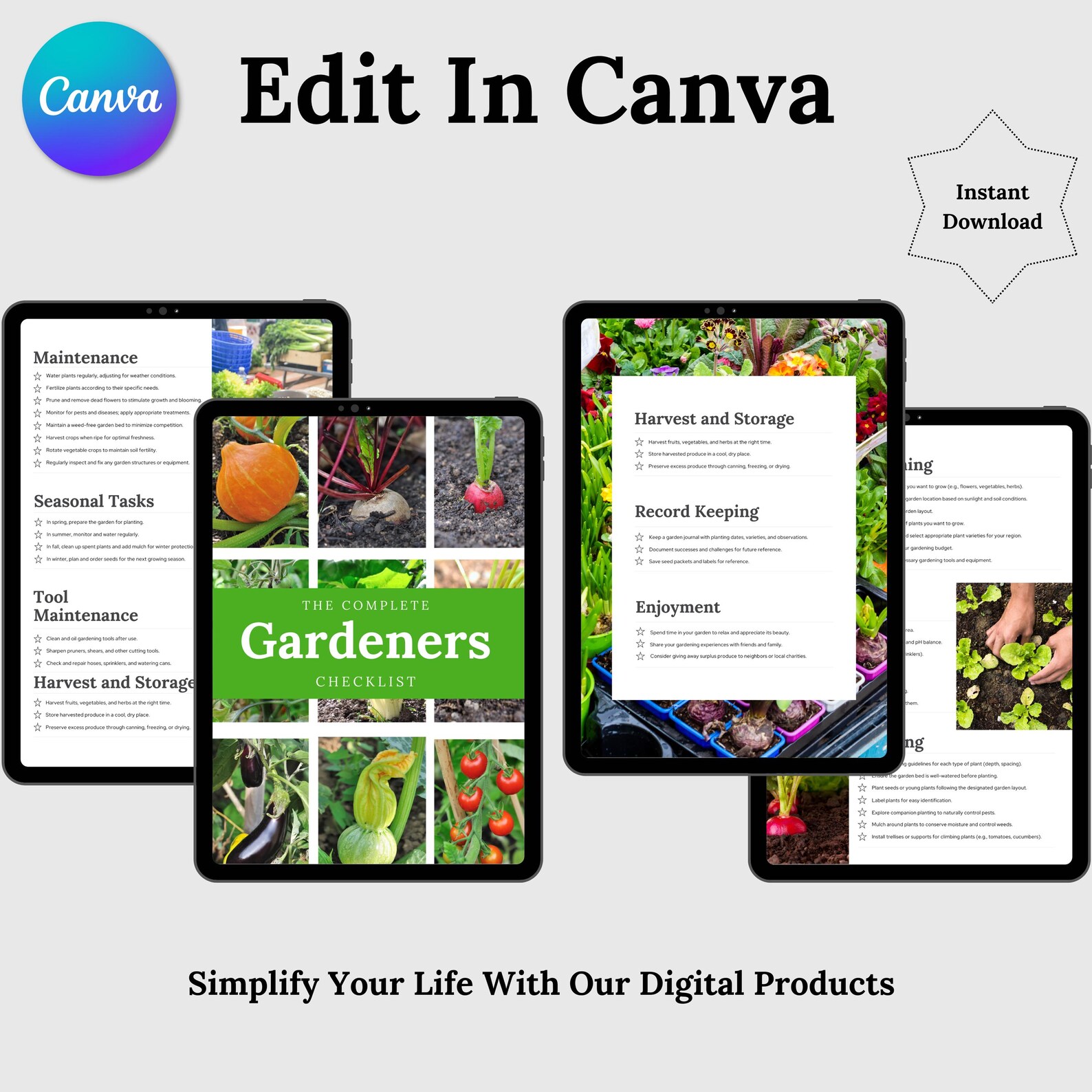 Gardening Planner, Digital Planting Guide, Gardening Tools, Home ...