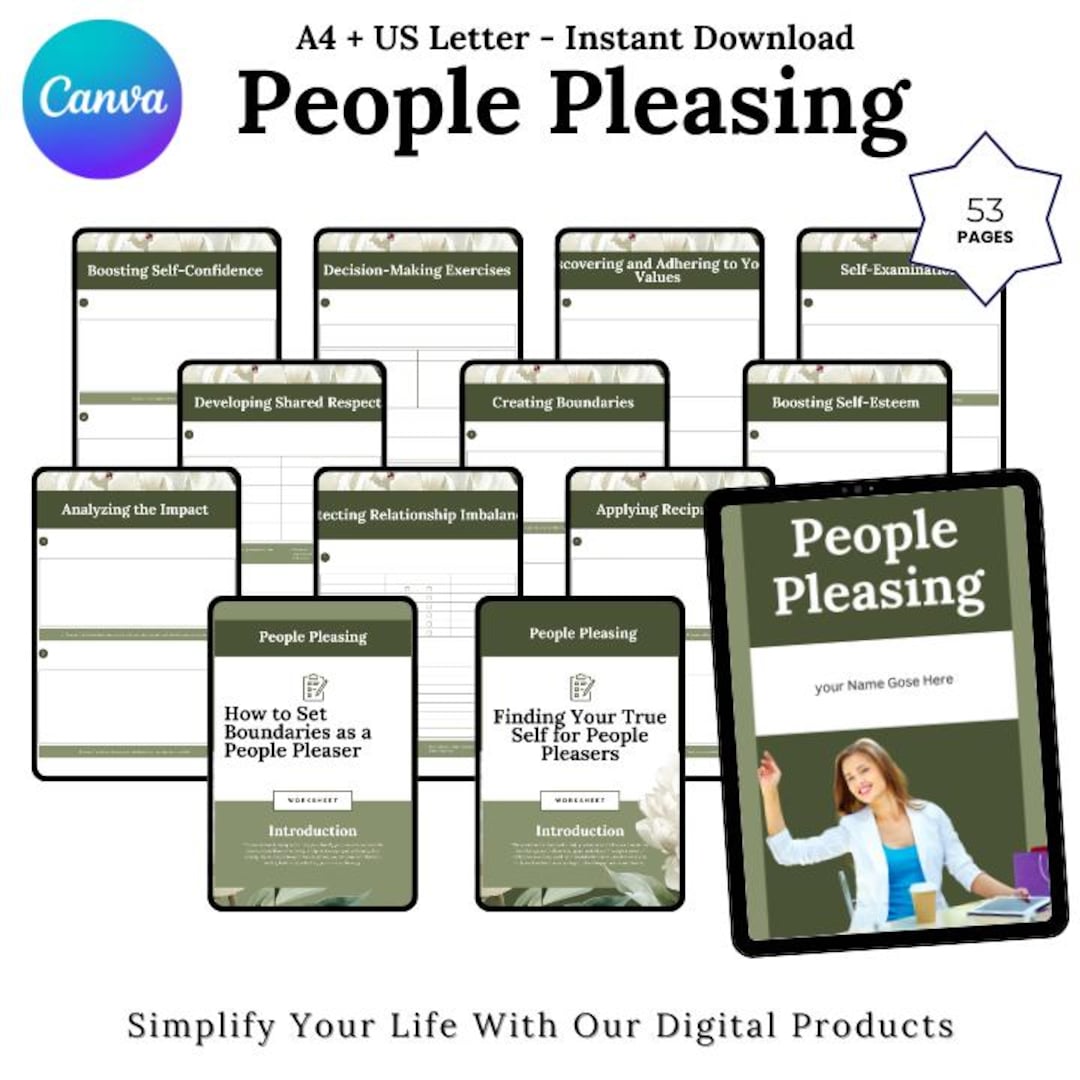 Boundaries Worksheet, Confidence Therapy Worksheet, People Pleasing ...