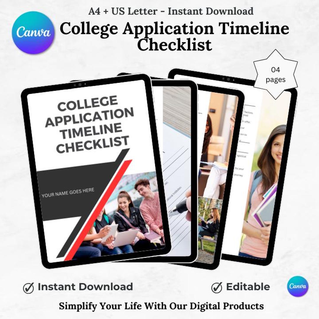 College Application Tracker, Application Timeline Checklist, College ...