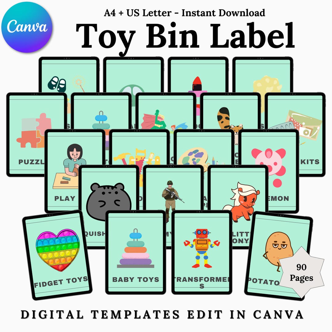 Toy Bin Labels, Minimalist Toy Organizer, Daycare Preschool Toy ...