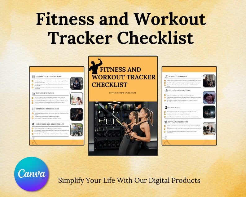 Fitness Workout Checklist, Fitness Challenge Exercise Tracker, Health ...