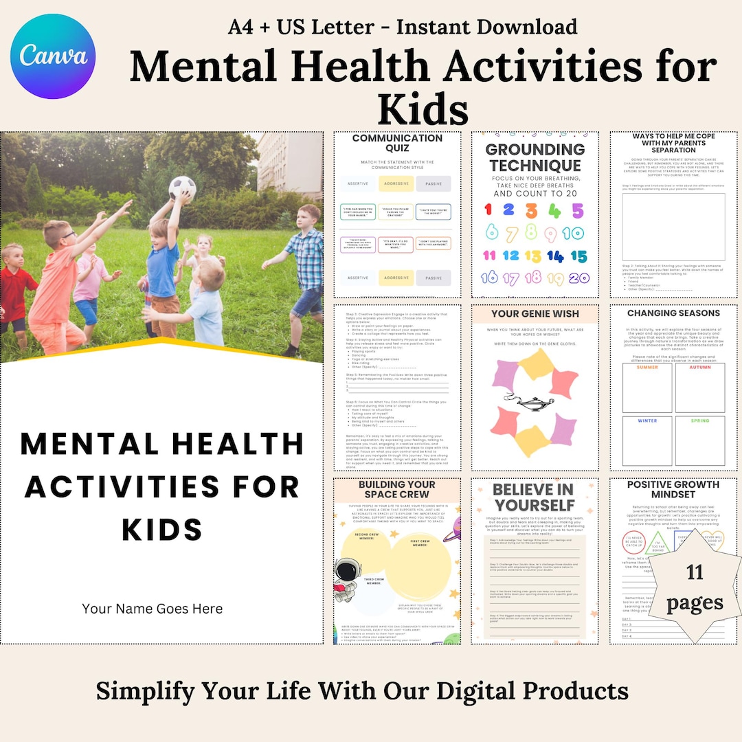 Mental Health Activities for Kids, Positive Thinking Learning ...
