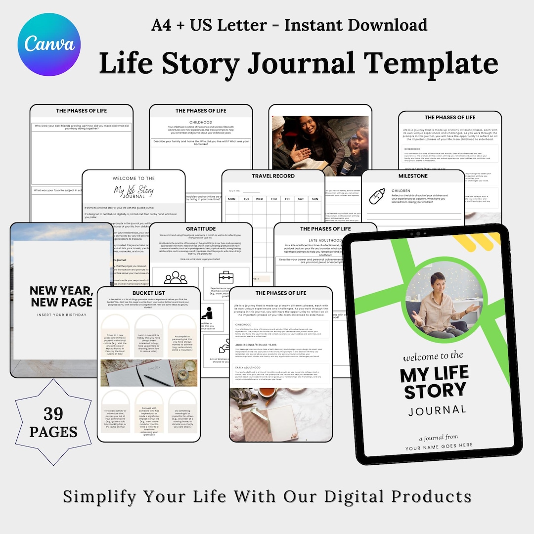 Life Story Template, My Life Story Journal Template, Life Milestones ...