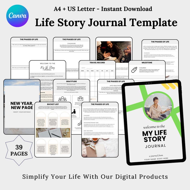 Life Story Template, My Life Story Journal Template, Life Milestones ...