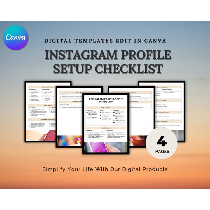 Instagram Checklist Template, Instagram Account Setup Checklist ...
