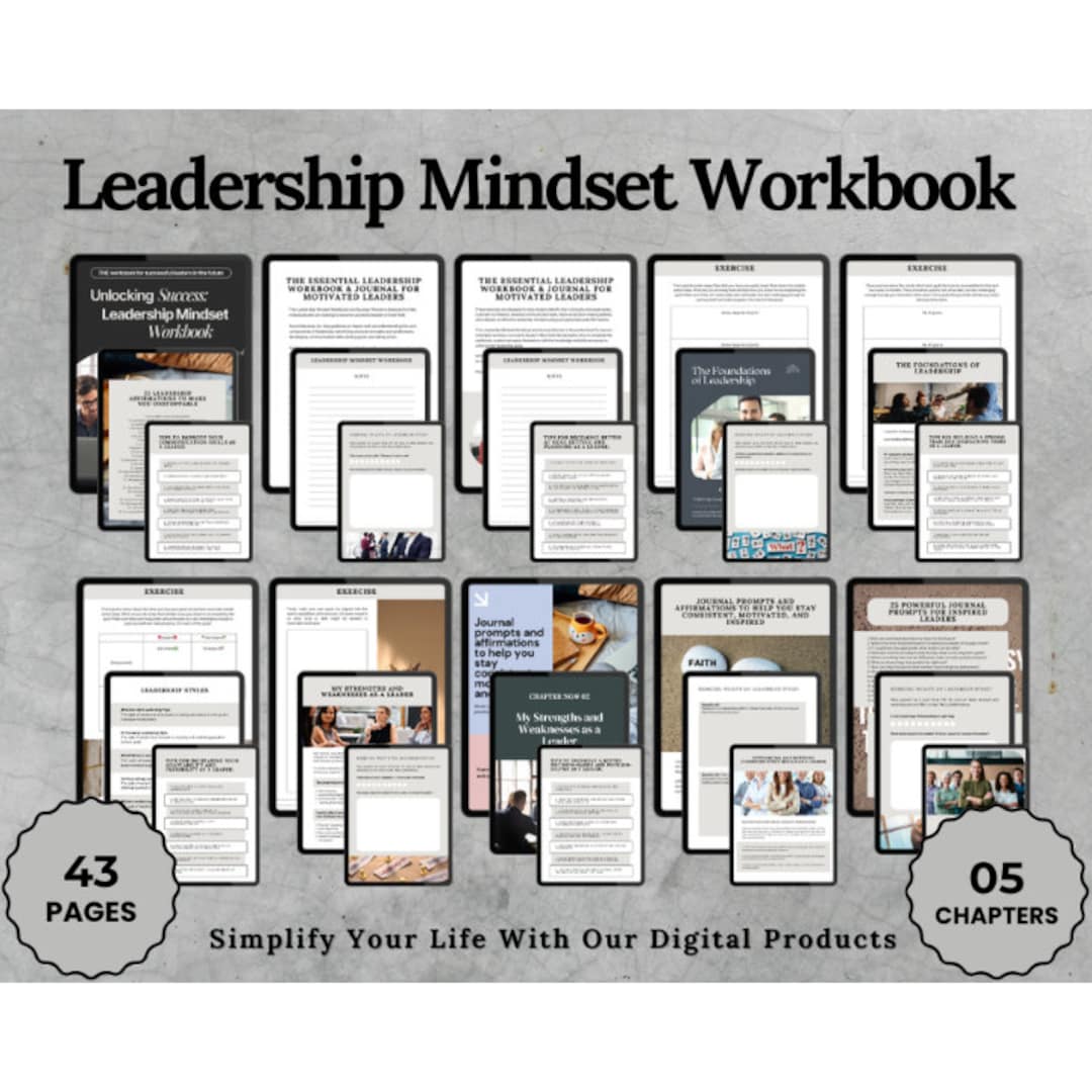 Leadership Workbook, Mindset Coaching Journal, Printable Success ...