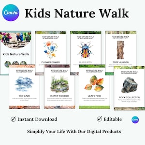 Kids Nature Walk Activity, Outdoor Scavenger Hunt, Homeschool Nature ...