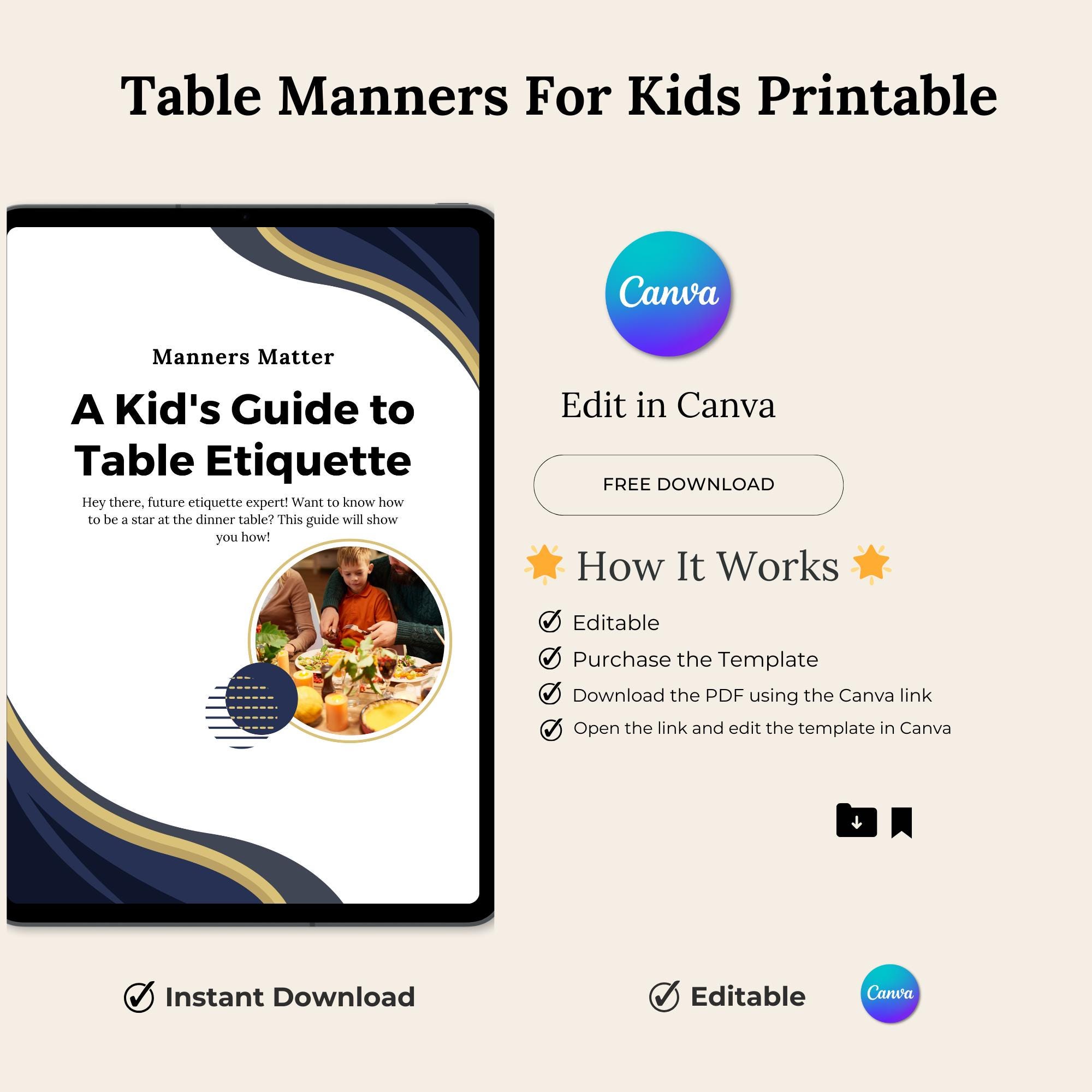 Kids Behavior Chart, Table Etiquette Kids Worksheet, Kids Learning ...