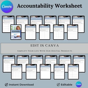 Accountability Worksheet, Responsibility Chart Worksheet, Avoidance ...