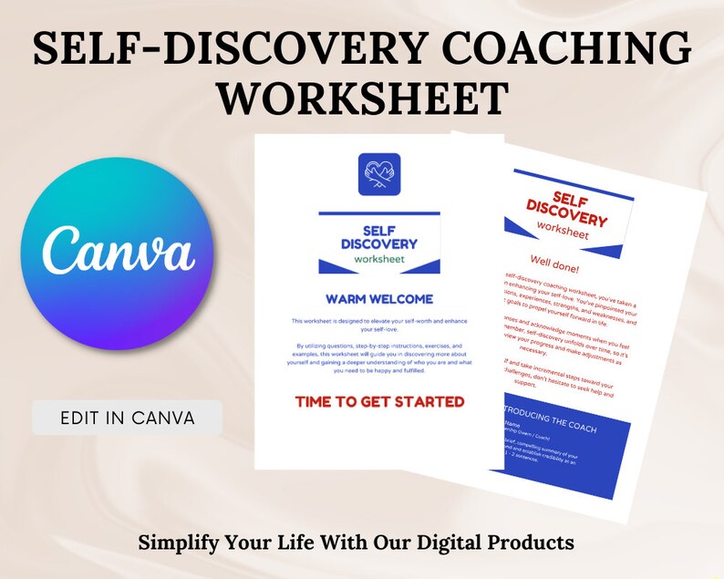 Self Worth Worksheet, Self Discovery Coaching Worksheets, Self ...
