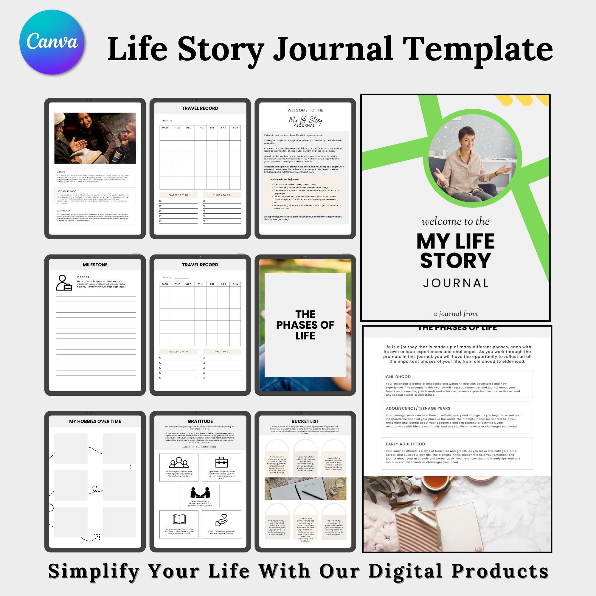 Life Story Template, My Life Story Journal Template, Life Milestones ...