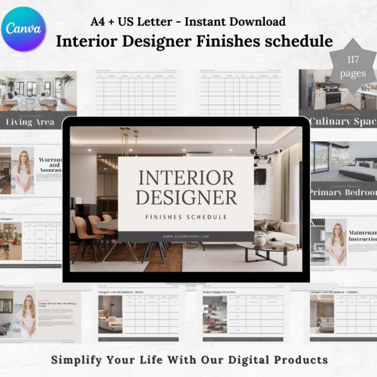 Home Interior Design Template, Interior Decorator Finishes Schedule ...