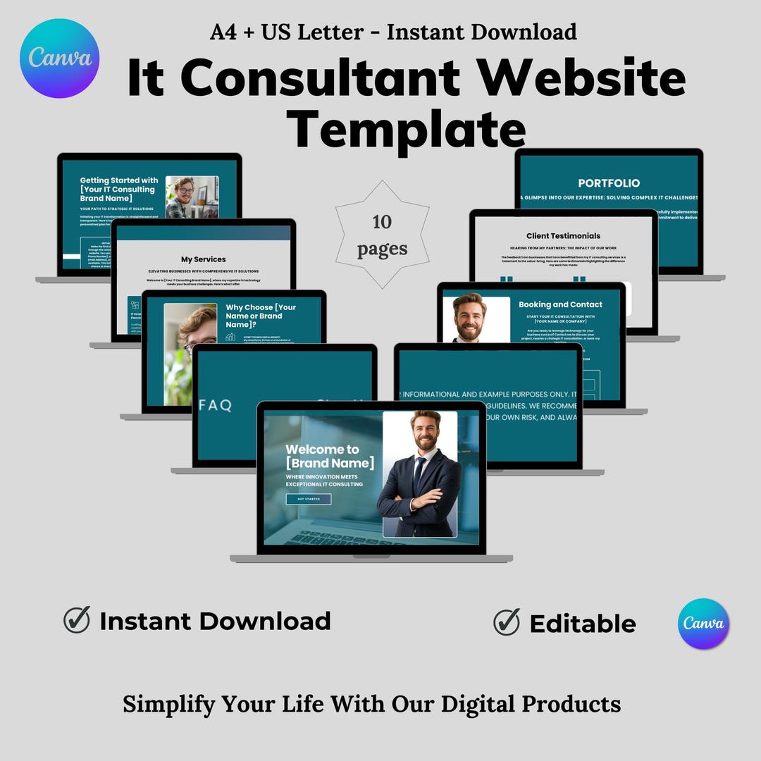 IT Consultant Website Template, Simple Website Design, Business ...