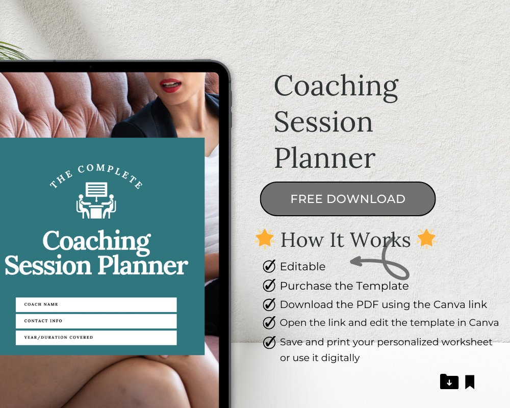 Coaching Session Planner, Session Notes Coaching Templates, Client ...