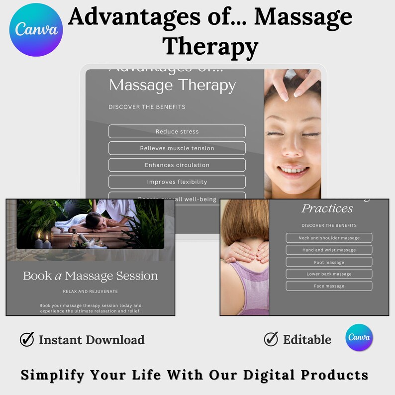 Benefits of Massage Therapy Post, Instagram Aromatherapy Template ...