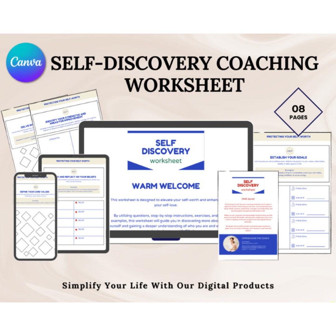Self Worth Worksheet, Self Discovery Coaching Worksheets, Self ...
