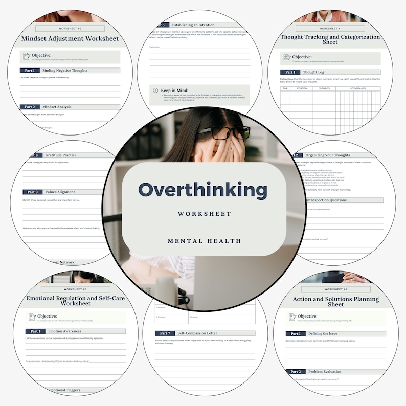 Therapy Worksheet, Overthinking Anxiety Relief Worksheets, Anxiety ...