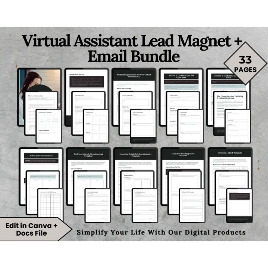 Virtual Assistant Lead Magnet Template, Email Bundle Docs File, Email ...