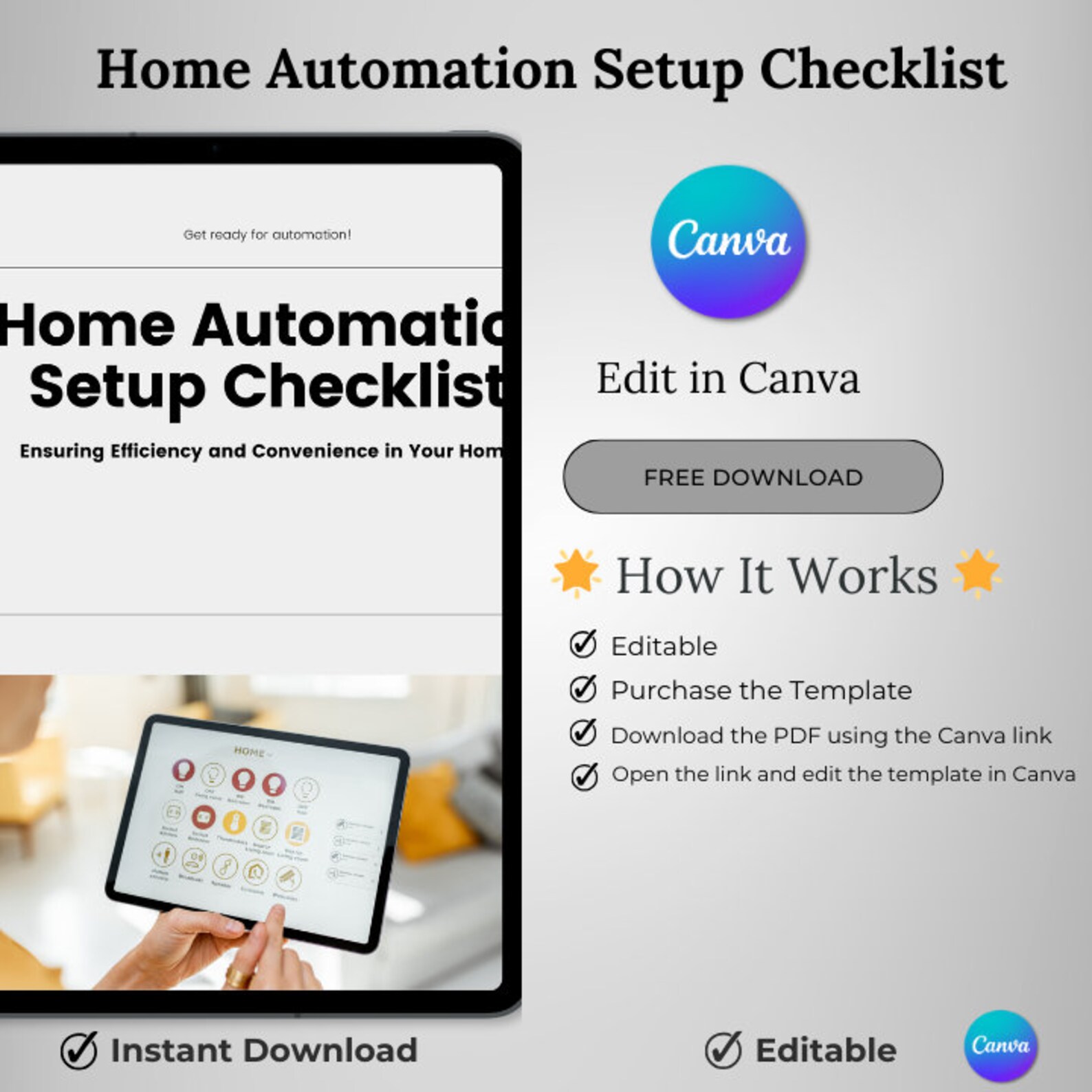 Home Automation Printable Checklist, Automation Setup Checklist, Modern ...