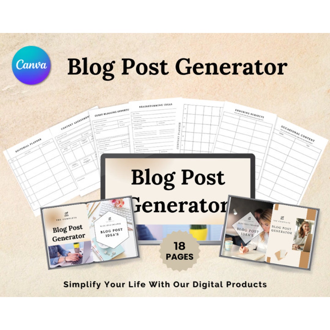 Blogger Planner Post Generator, Printable Blog Post Template, Blog Post ...