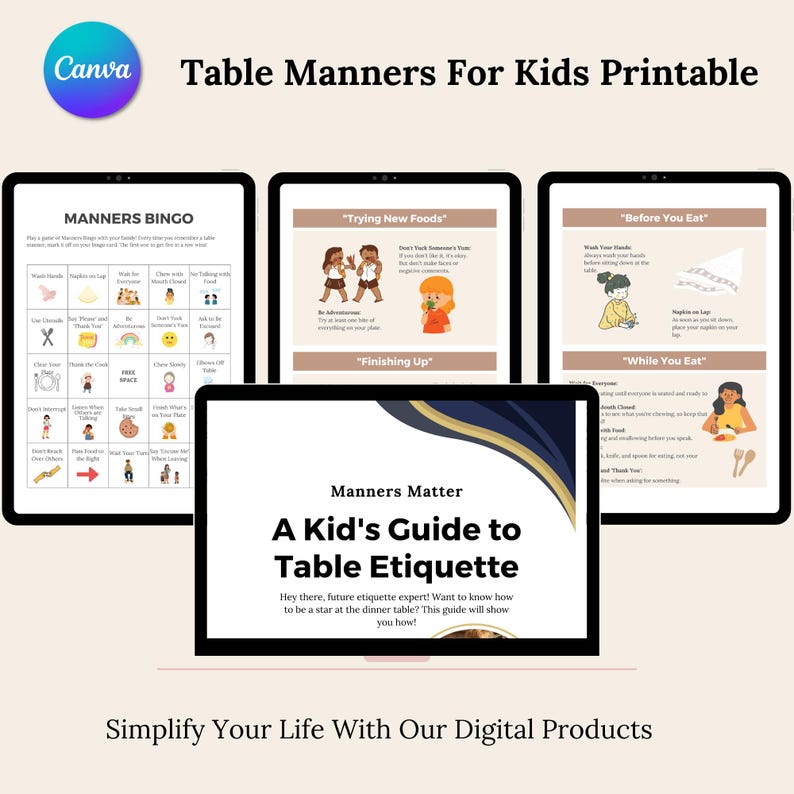 Kids Behavior Chart, Table Etiquette Kids Worksheet, Kids Learning Manners Chart, Table Manners ...