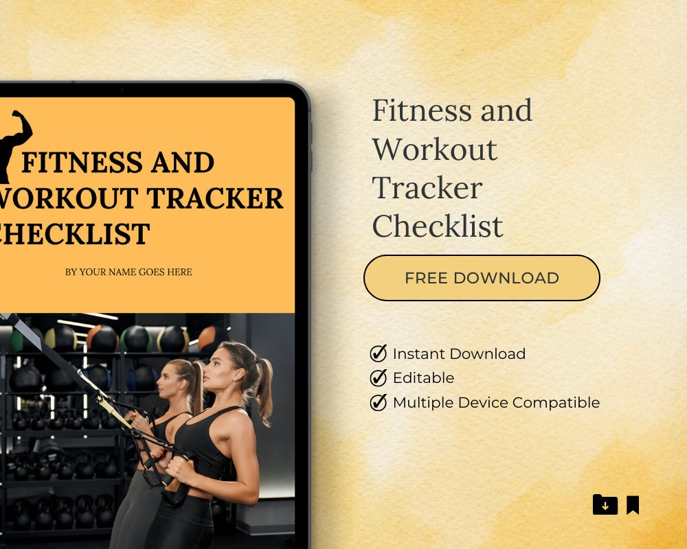 Fitness Workout Checklist, Fitness Challenge Exercise Tracker, Health ...