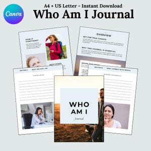 Who Am I Journal, Find Yourself Journal, Self Discovery Reflection ...