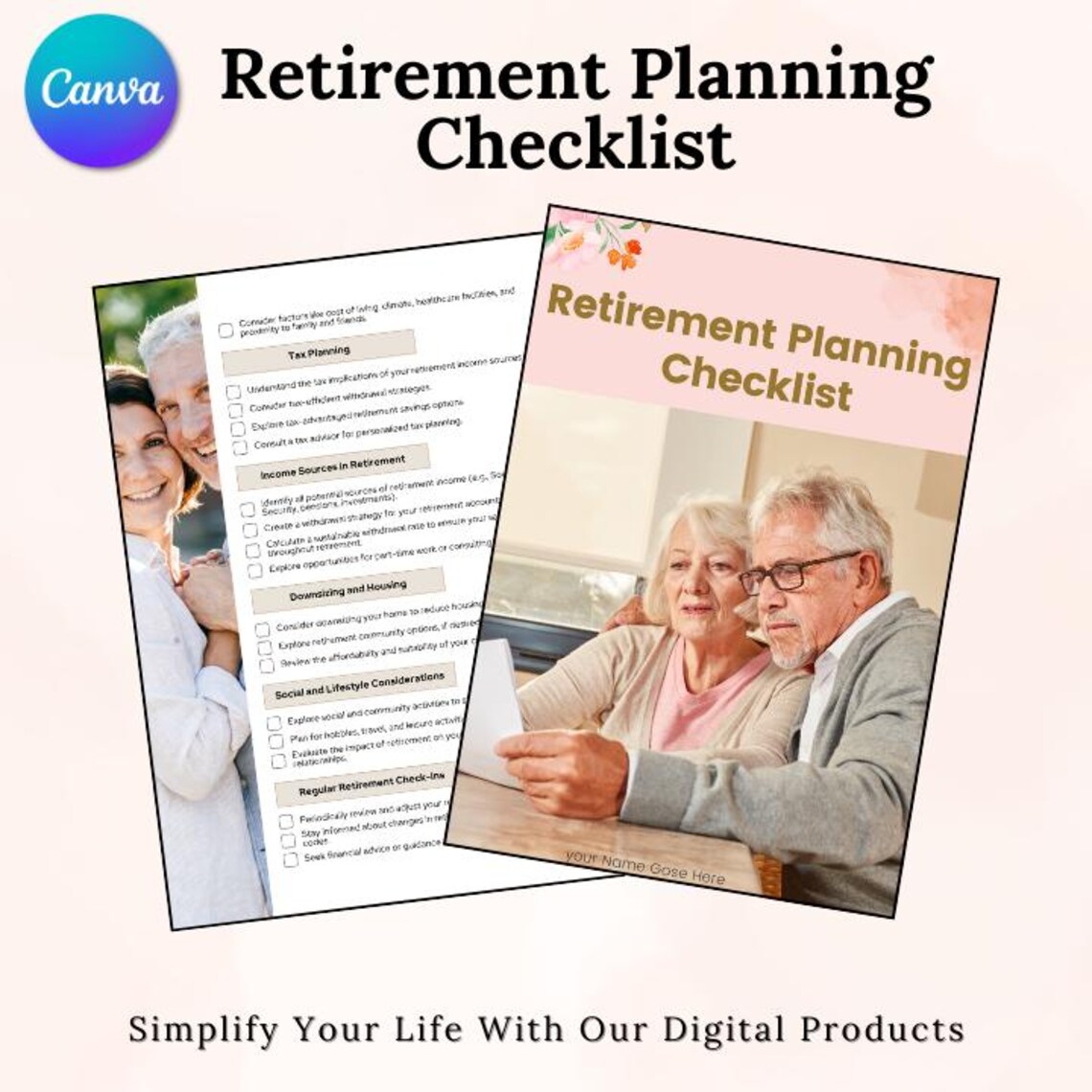 Retirement Planning Checklist, Retirement Plan Budget Tracker, Estate ...