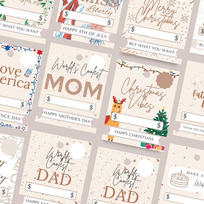 Money Card Template, Money Envelope Card Template, Digital Gift Card ...