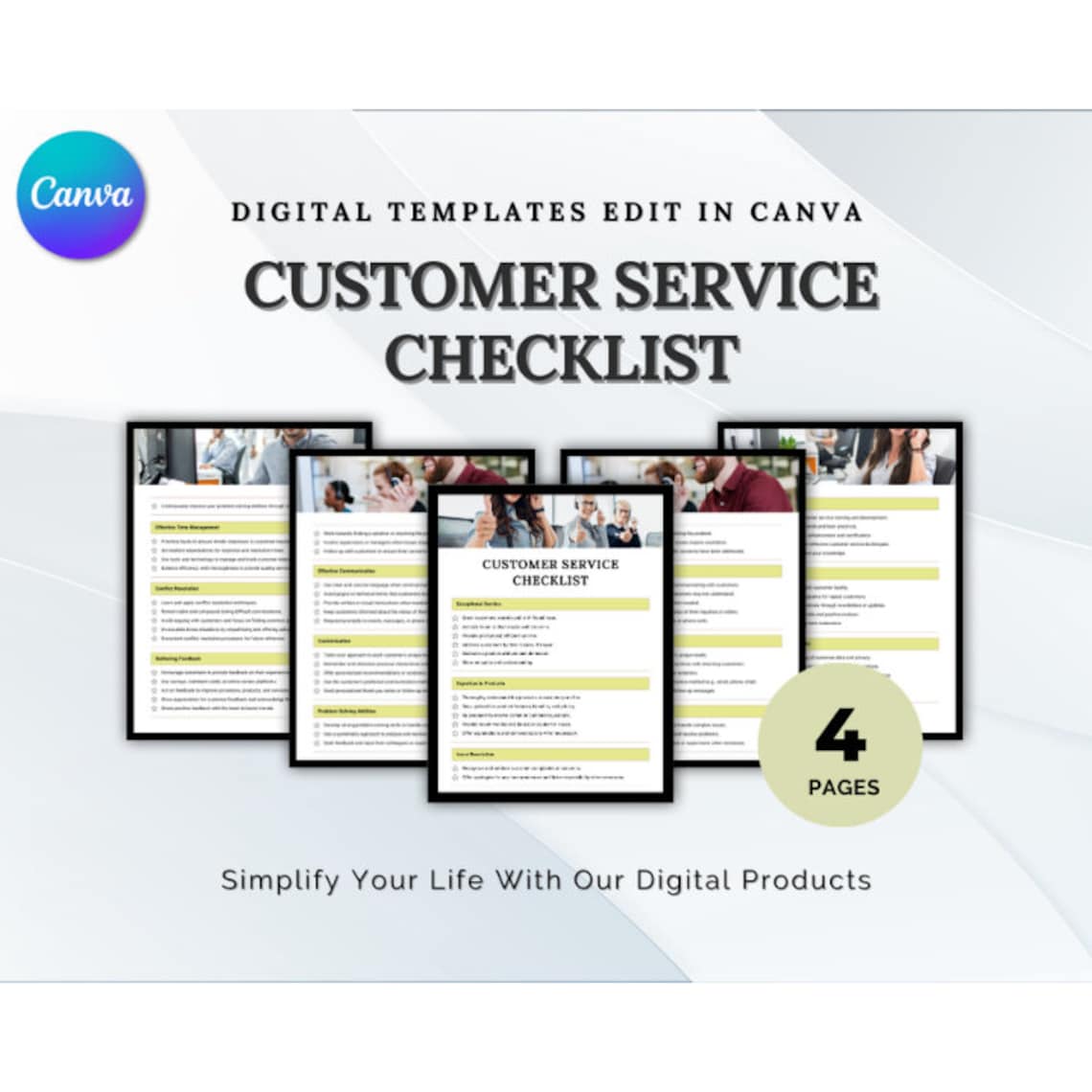 Customer Service Checklist Template, Problem Solving Customer Checklist ...