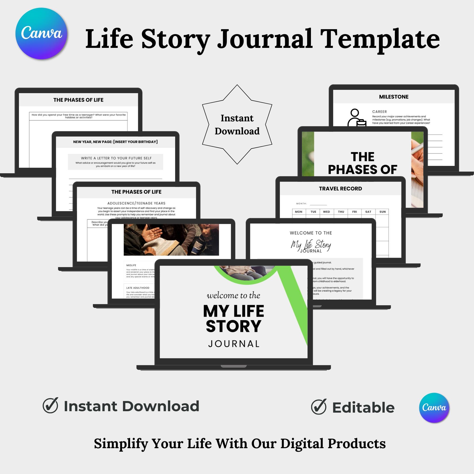 Life Story Template, My Life Story Journal Template, Life Milestones ...