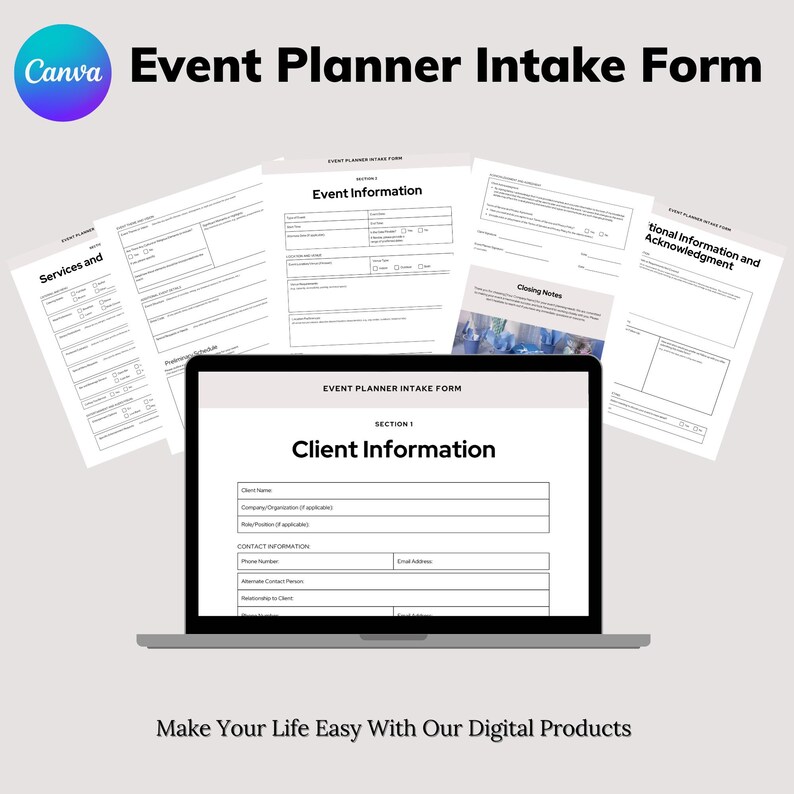 Event Planner Intake Form, Party Planning Intake Form, Event ...