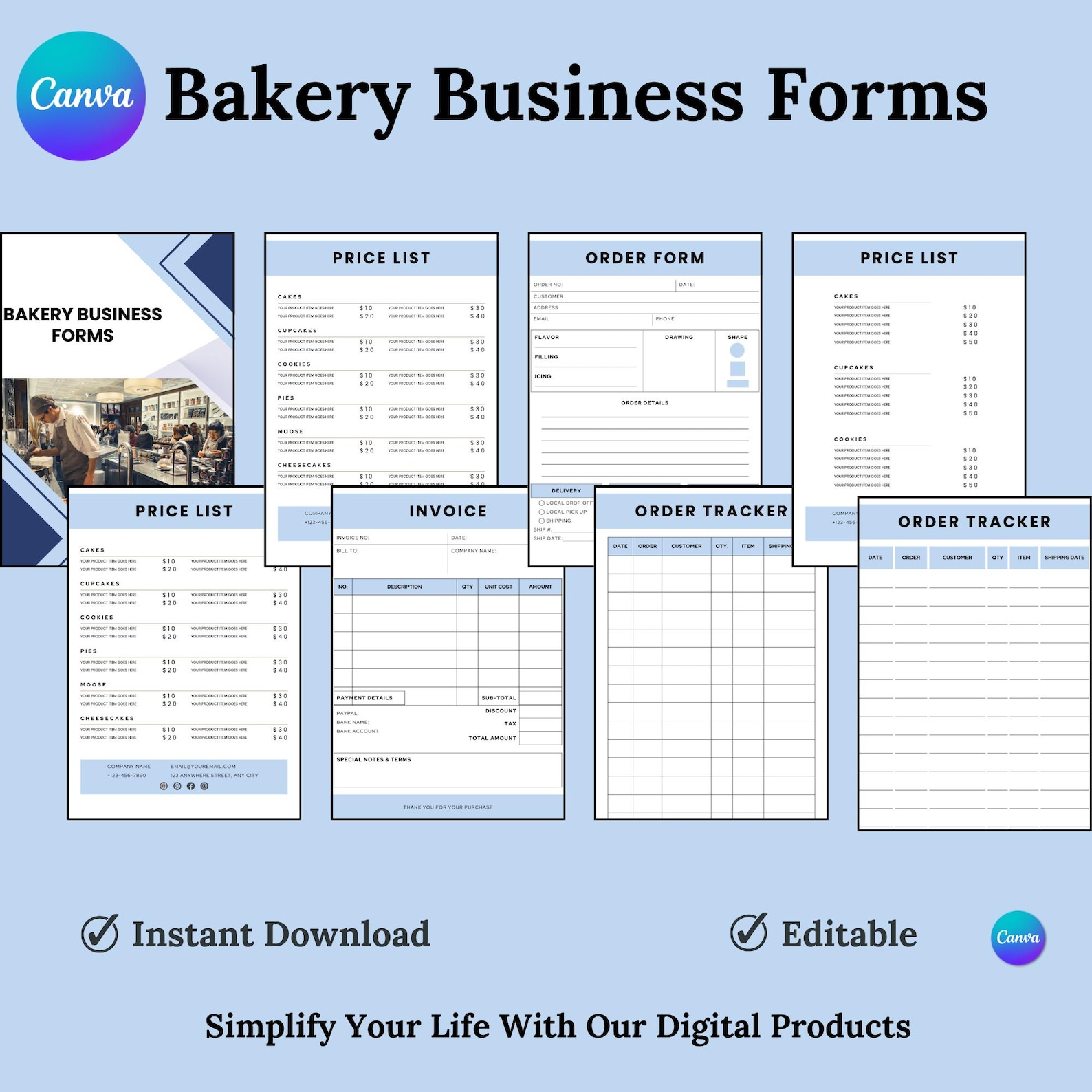 Bakery Business Forms, Bakery Order Forms, Custom Order Form Template ...
