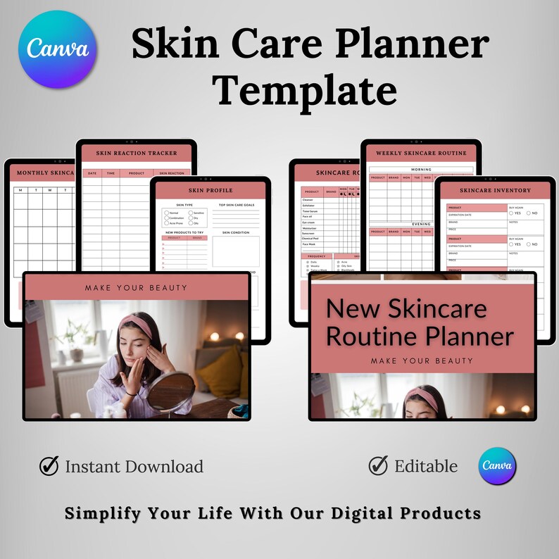 Skincare Planner Template, Selfcare Beauty Routine, Skincare Routine ...