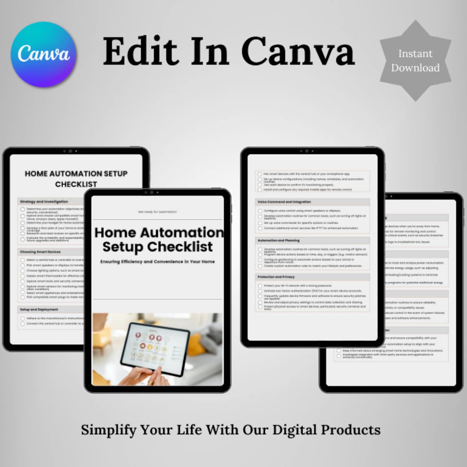 Home Automation Printable Checklist, Automation Setup Checklist, Modern ...