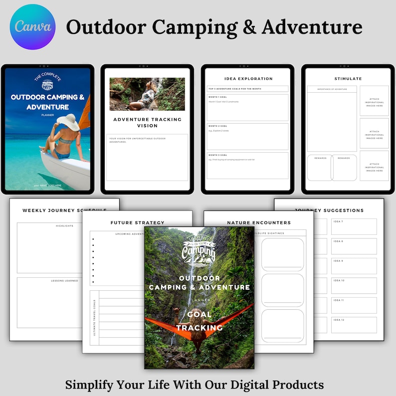 Travel and Adventure Digital Journal, Adventure Camping Planner ...