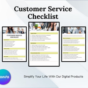 Customer Service Checklist Template, Problem Solving Customer Checklist ...