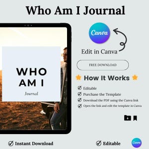 Who Am I Journal, Find Yourself Journal, Self Discovery Reflection ...