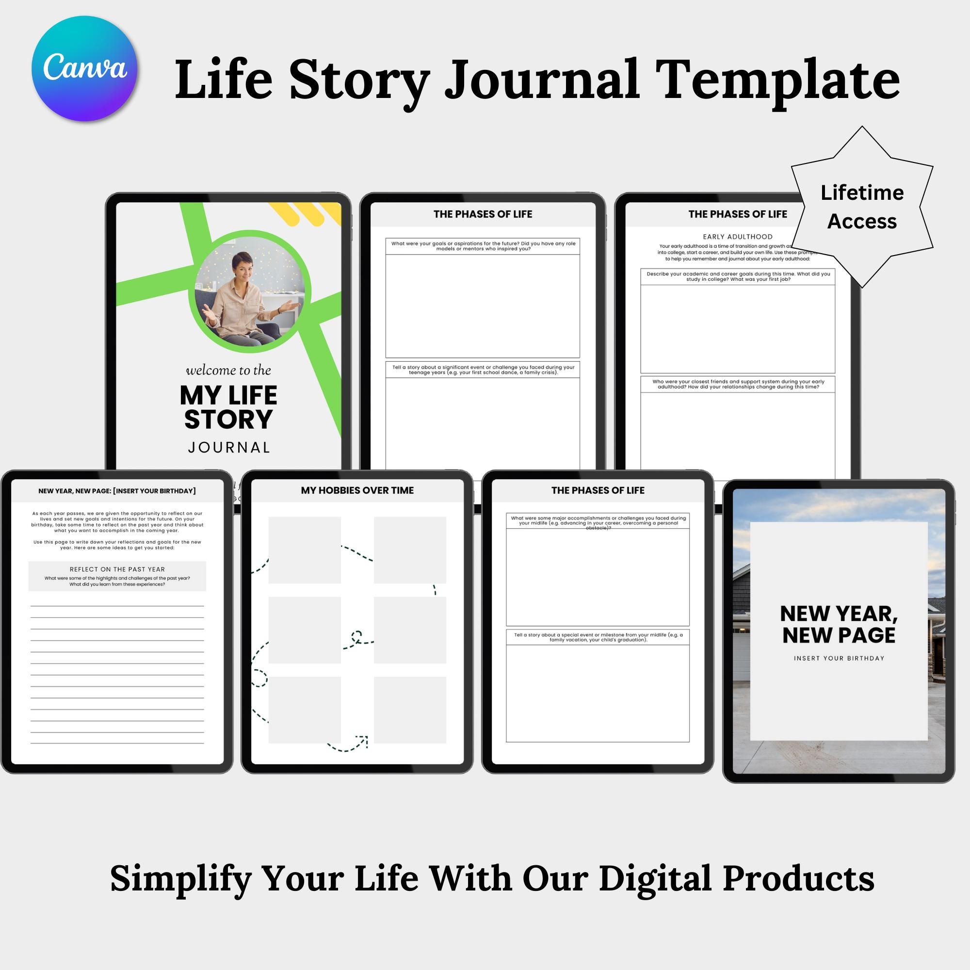 Life Story Template, My Life Story Journal Template, Life Milestones ...
