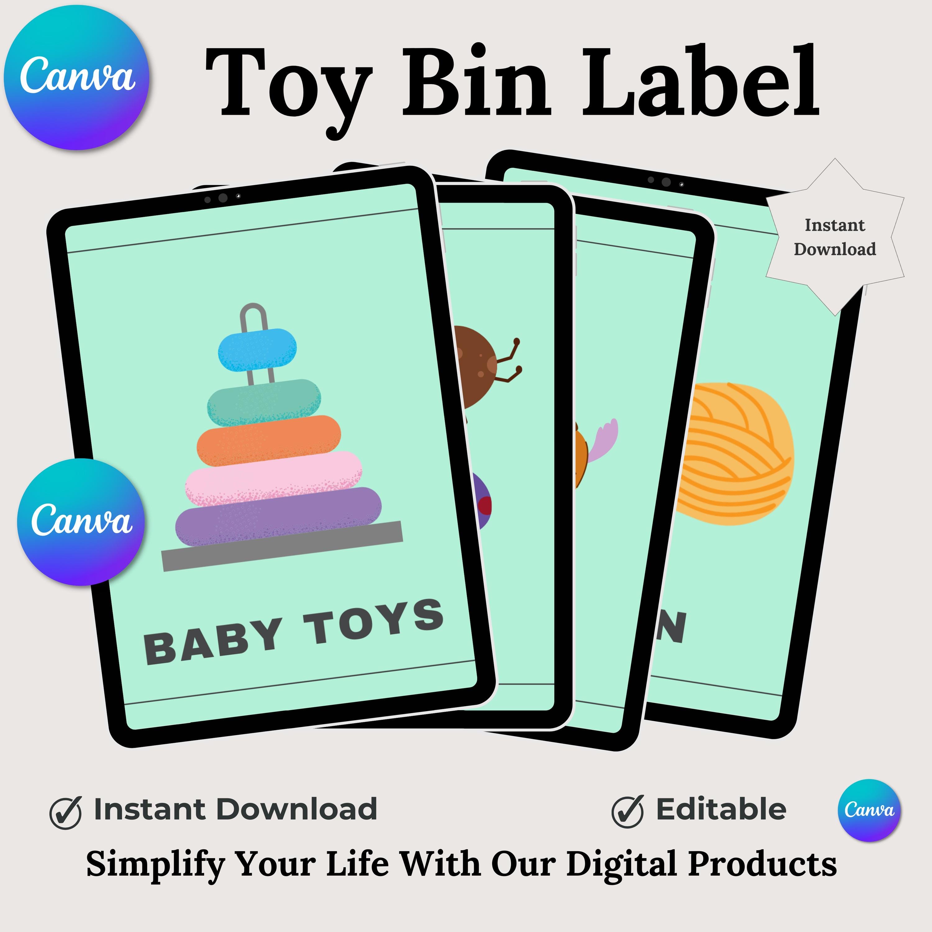 Toy Bin Labels, Minimalist Toy Organizer, Daycare Preschool Toy ...