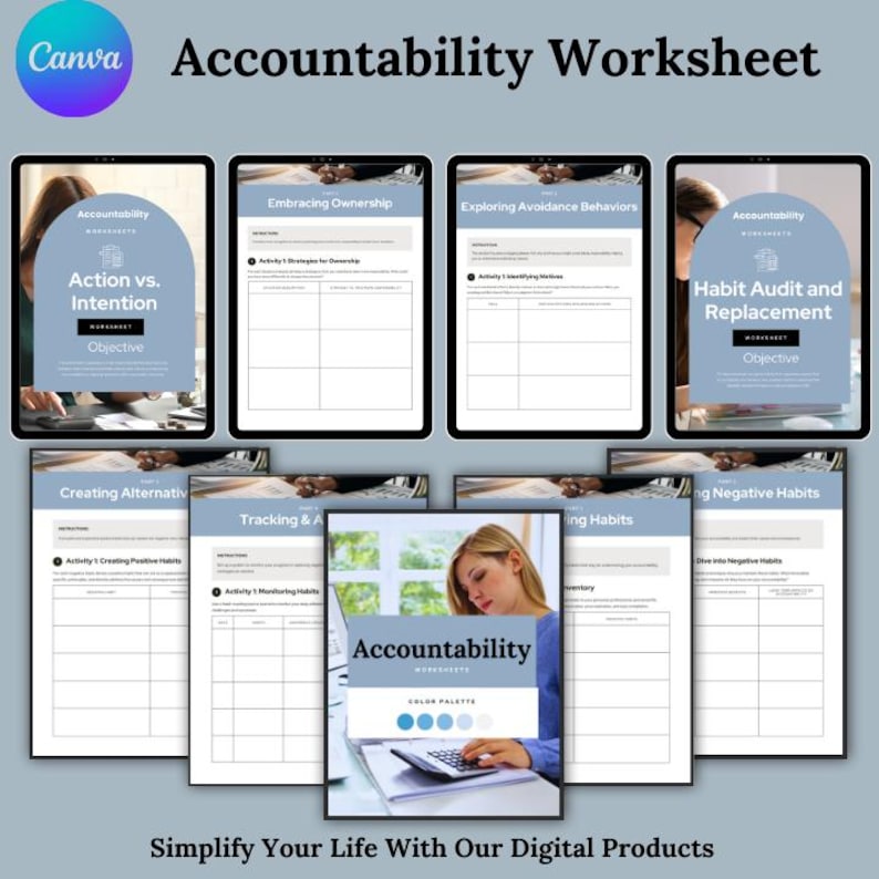 Accountability Worksheet, Responsibility Chart Worksheet, Avoidance ...