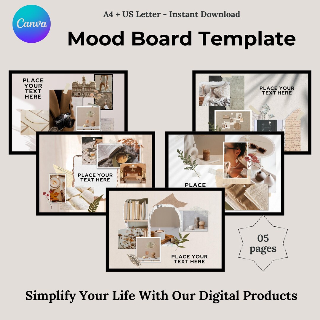 Mood Board Template Visual Inspiration Board Style Board Template