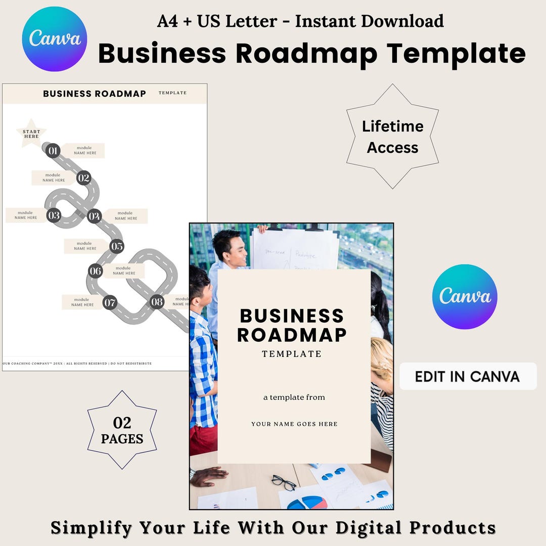 Roadmap Template, Business Roadmap Template, Business Milestone Tracker ...