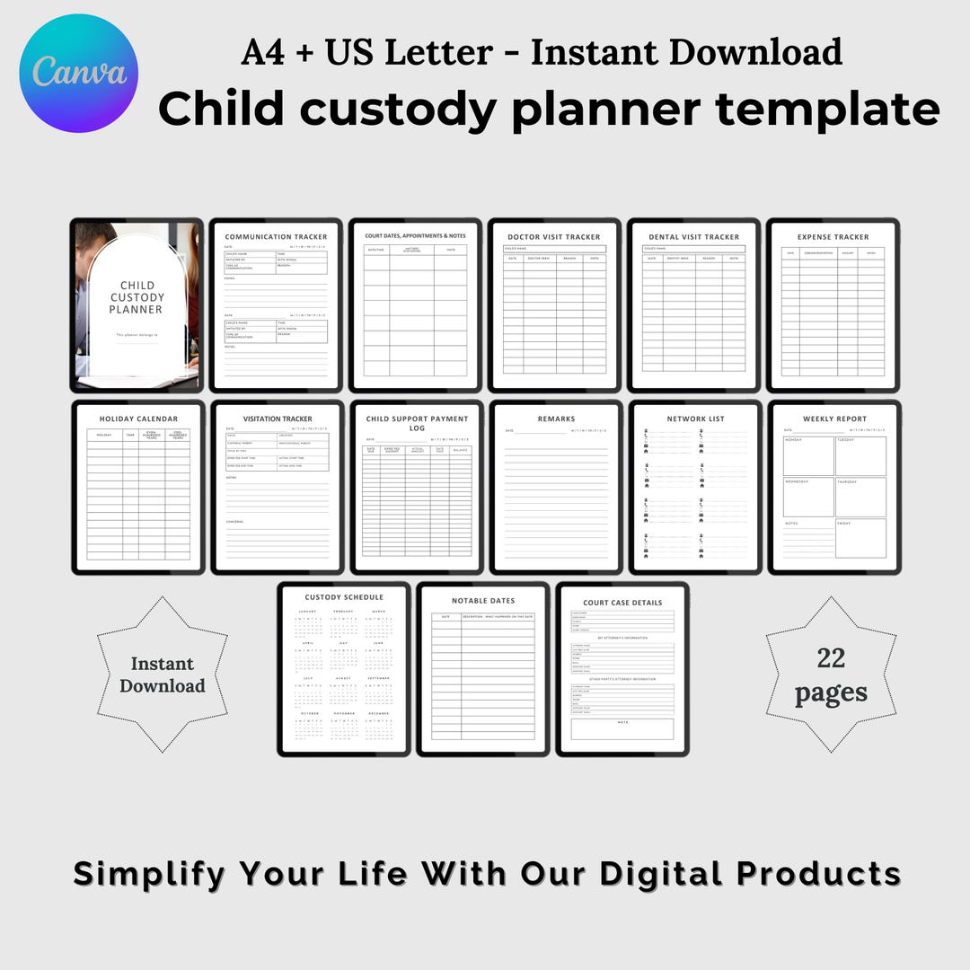 Child Custody Plan, Family Custody Agreement Template, Child Support ...