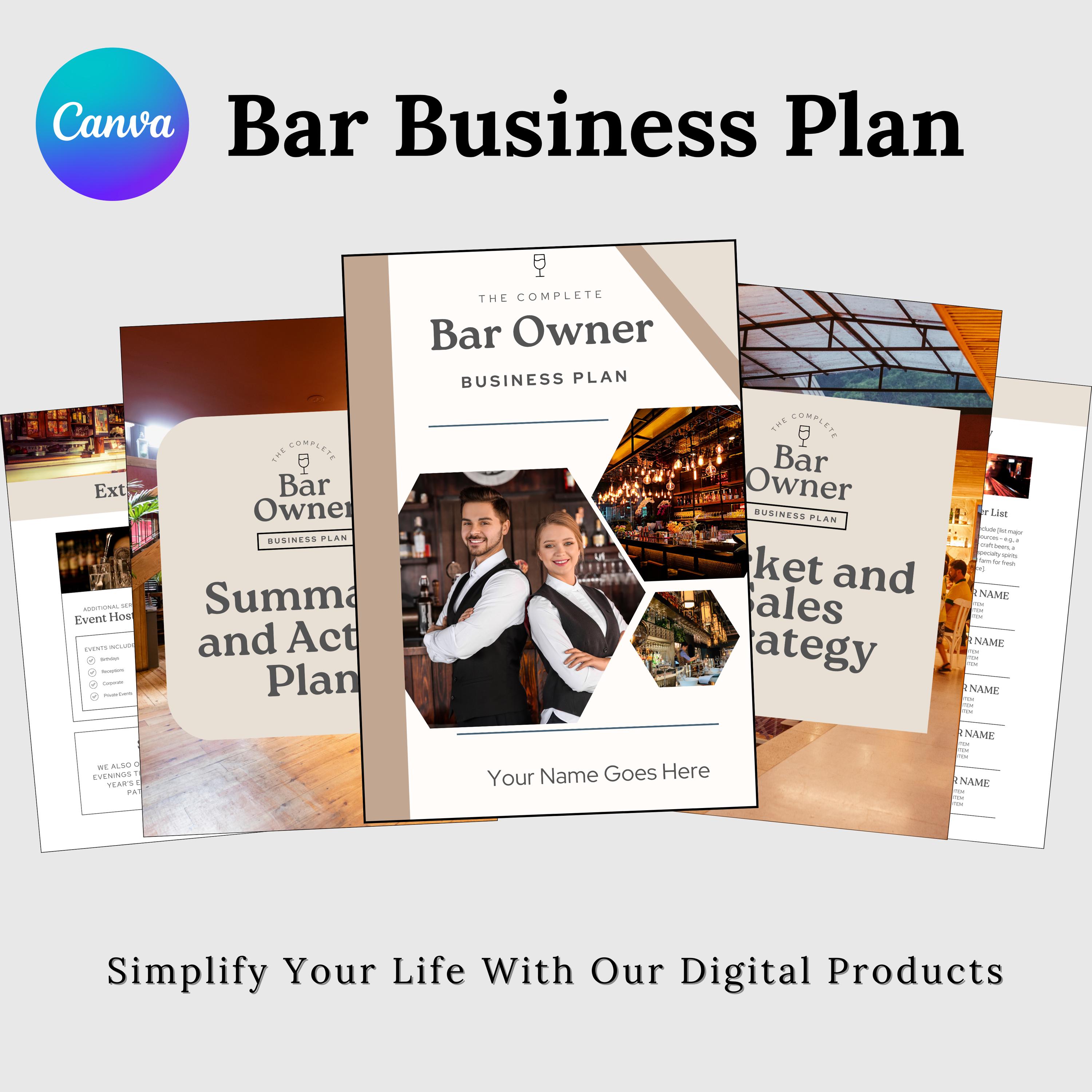 Bar Plan, Bar Owner Business Plan Templates, Online Bar Menu ...