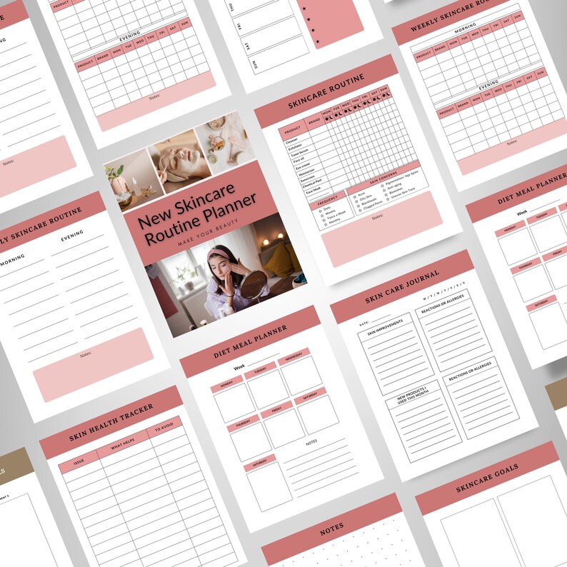 Skincare Planner Template, Selfcare Beauty Routine, Skincare Routine ...