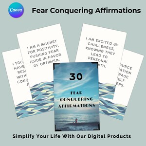 Overcoming Fear Affirmations Cards, Positive Empowerment Cards, Anxiety ...