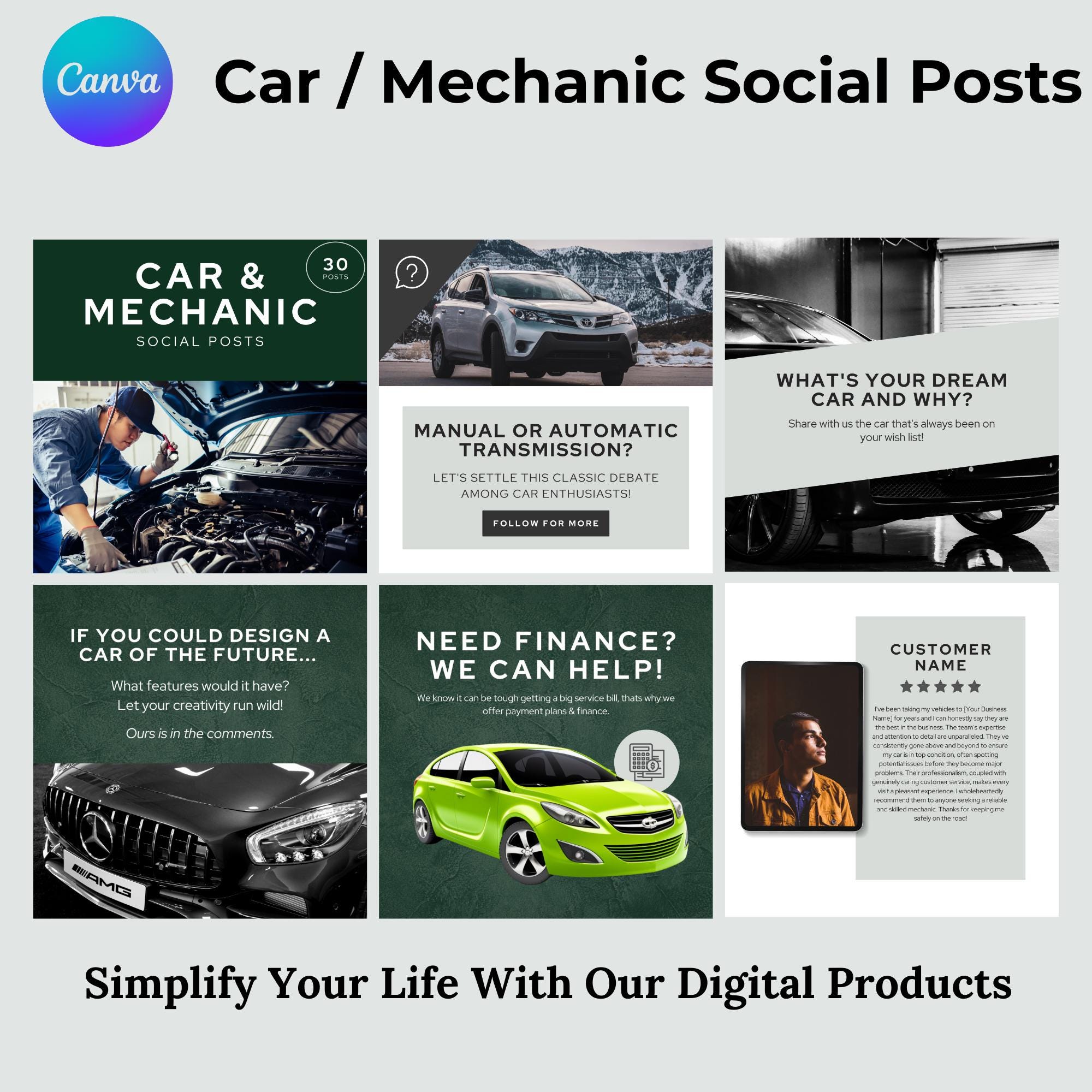 Car Social Media Posts, Auto Mechanic Template, Car Repair Instagram ...