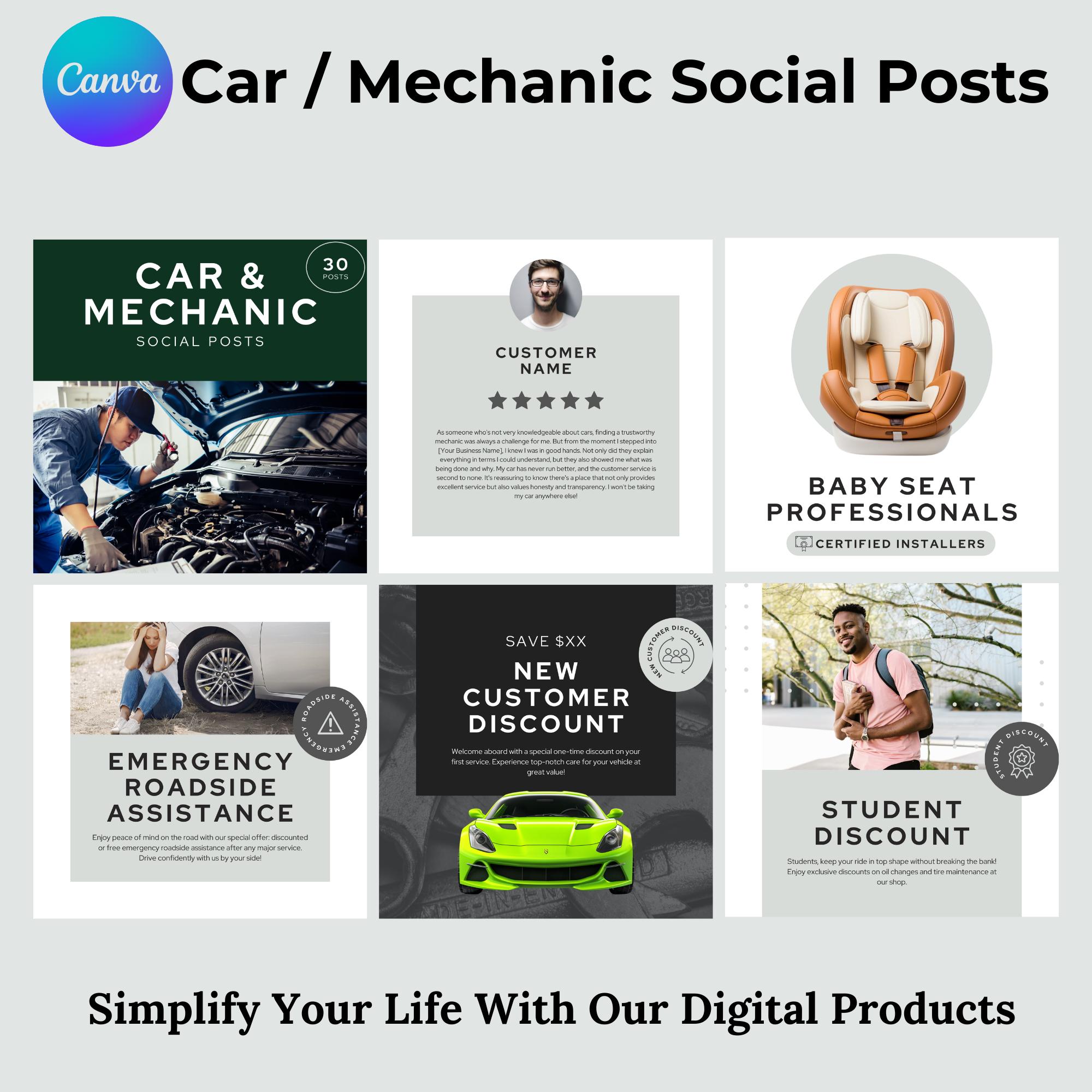 Car Social Media Posts, Auto Mechanic Template, Car Repair Instagram ...