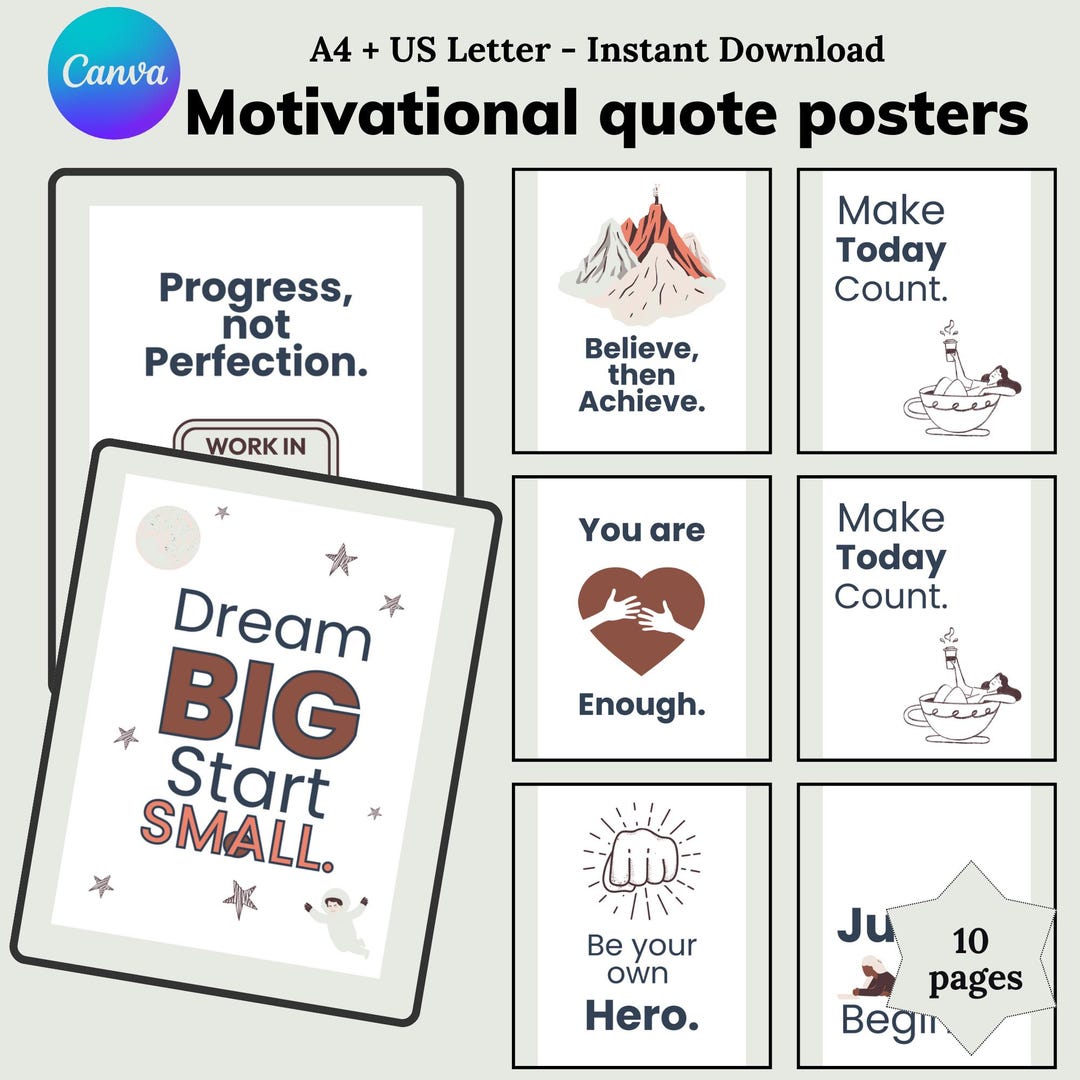 Motivational Quote Posters, Inspirational Wall Poster, Success ...
